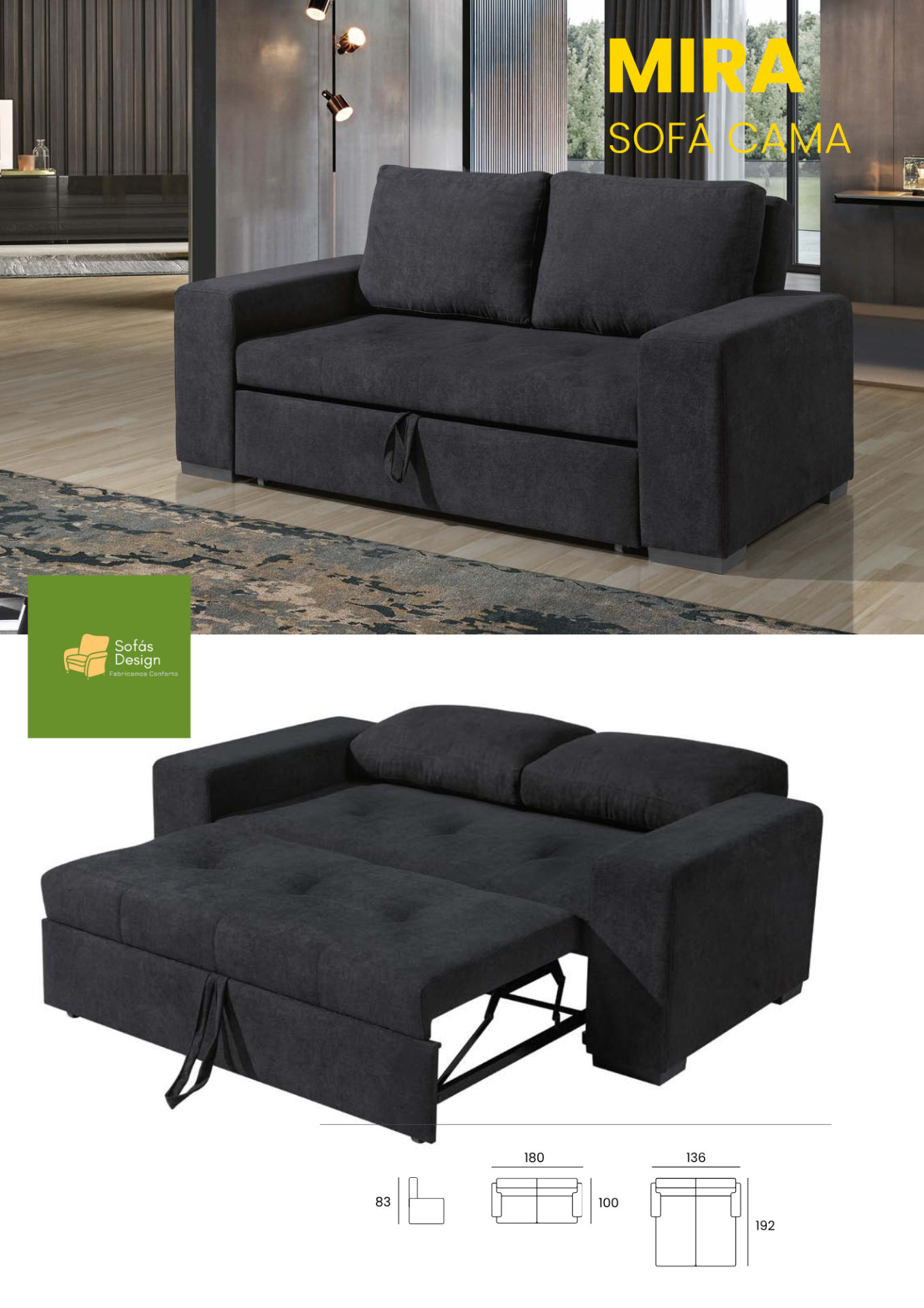 MIRA SOFÁ CAMA :: Studio Sofá Interior Design